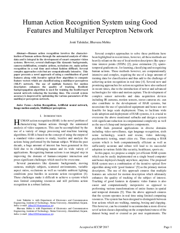 (PDF) Human action recognition system using good features and ...
