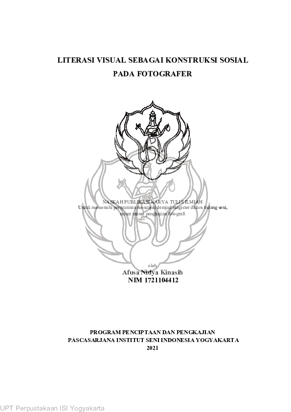 (PDF) Literasi Visual Sebagai Konstruksi Sosial Pada Fotografer