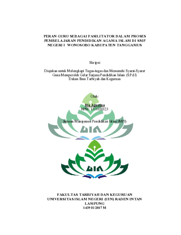 (PDF) Peran Guru Sebagai Fasilitator Dalam Prosespembelajaran ...