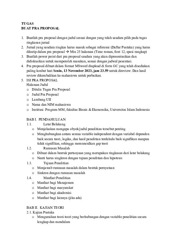 (DOC) TUGAS PRA PROPOSAL