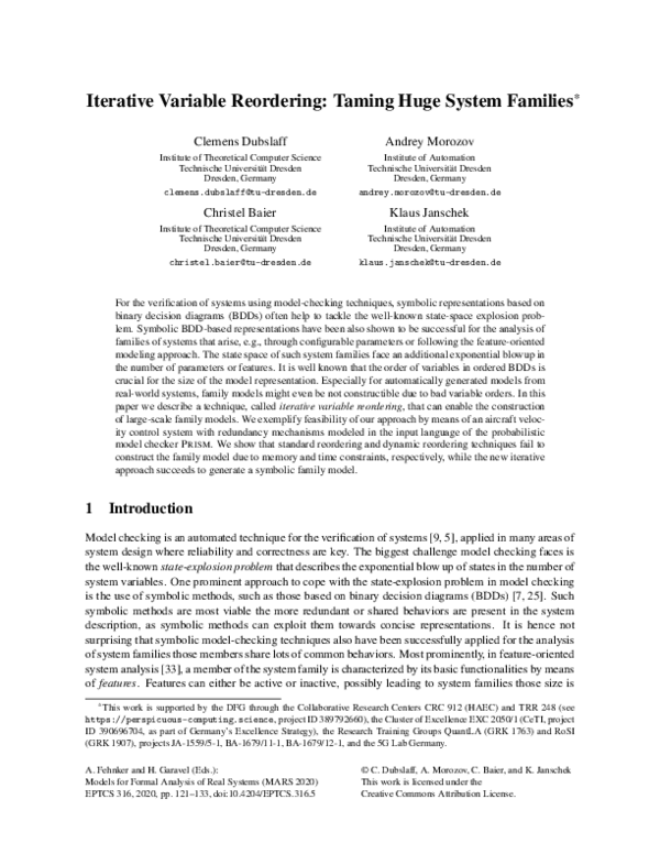 (PDF) Iterative Variable Reordering: Taming Huge System Families