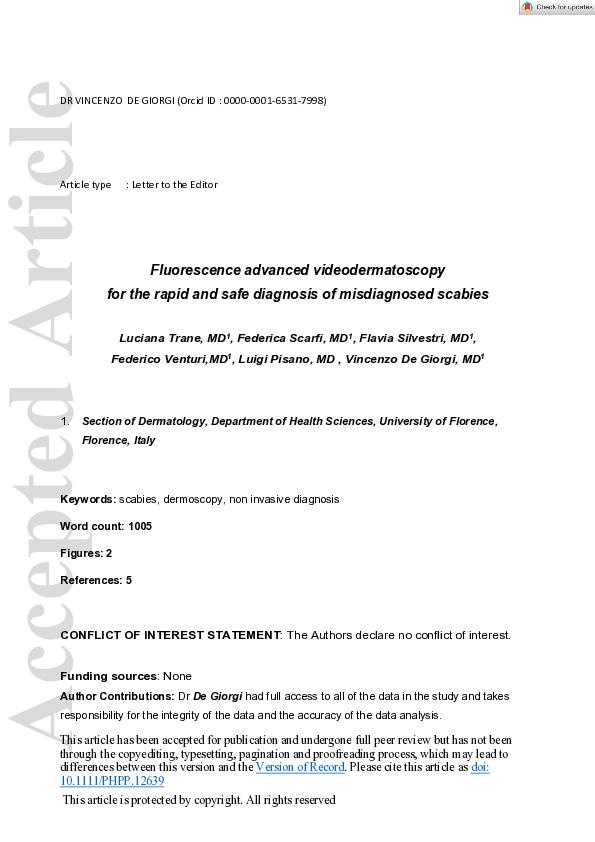 (PDF) Fluorescence advanced videodermatoscopy for the rapid and safe ...