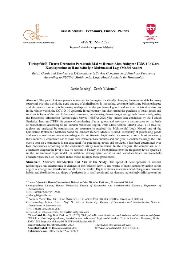 (PDF) Türkiye'de E-Ticaret Üzerinden Perakende Mal ve Hizmet Alım ...