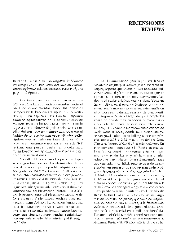(PDF) Gerhard Bosinski: Les origines de l'homme en Europe et en Asie ...