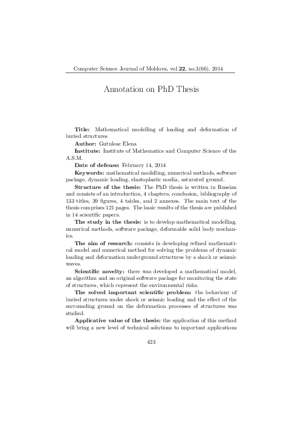 (PDF) Annotation on PhD Thesis