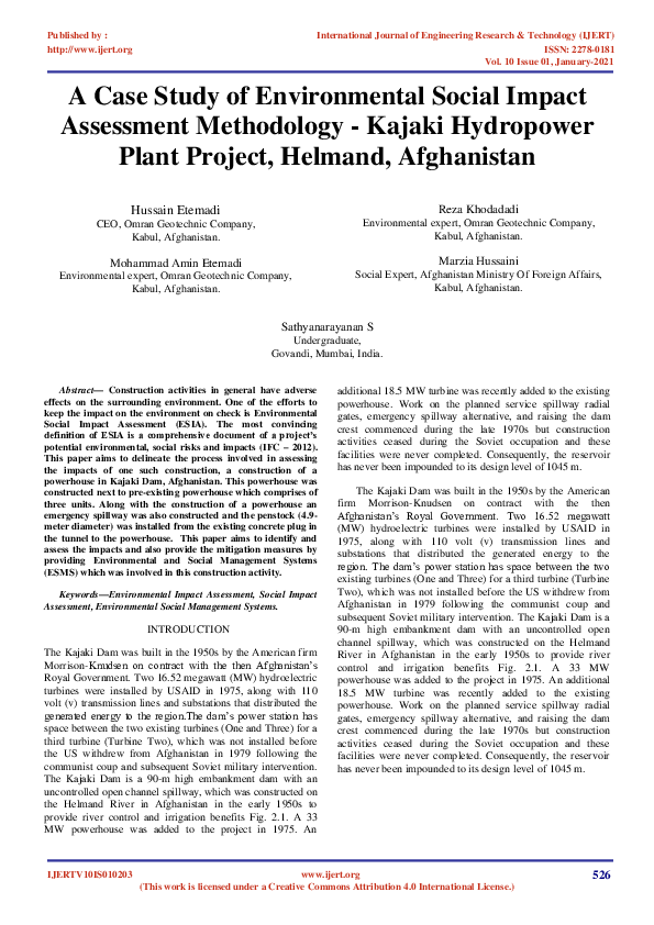 (PDF) A Case Study of Environmental Social Impact Assessment ...