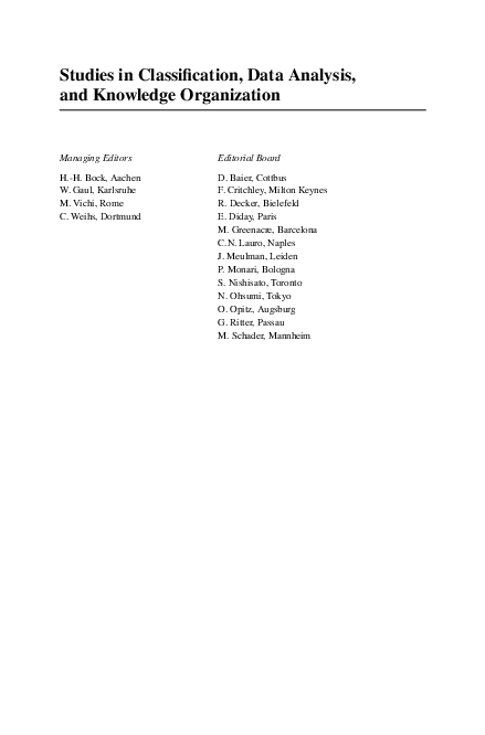 (PDF) Advances in Statistical Models for Data Analysis