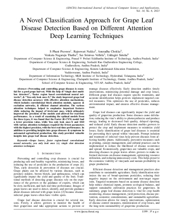 (PDF) A Novel Classification Approach for Grape Leaf Disease Detection Based on Different ...