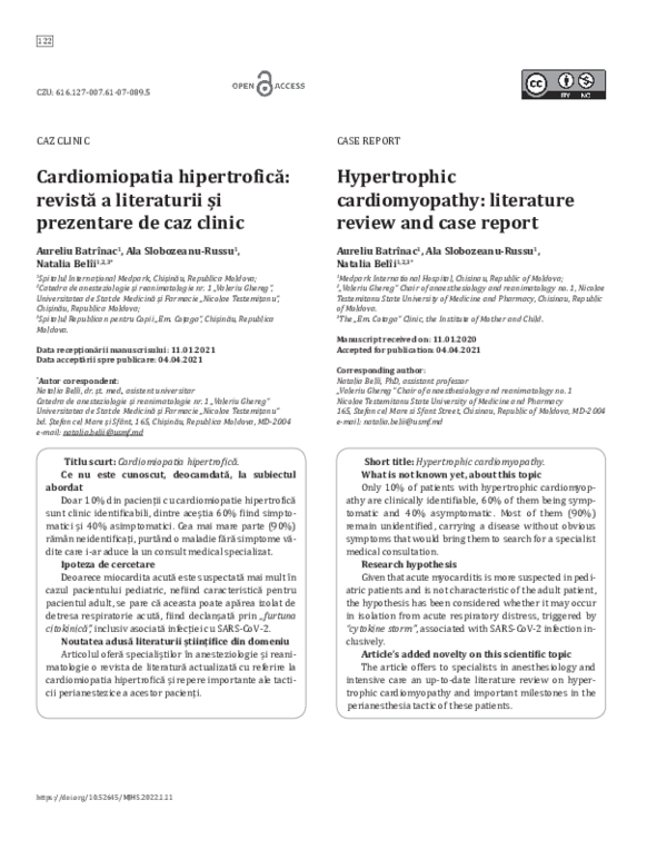 (PDF) Hypertrophic cardiomyopathy: literature review and case report