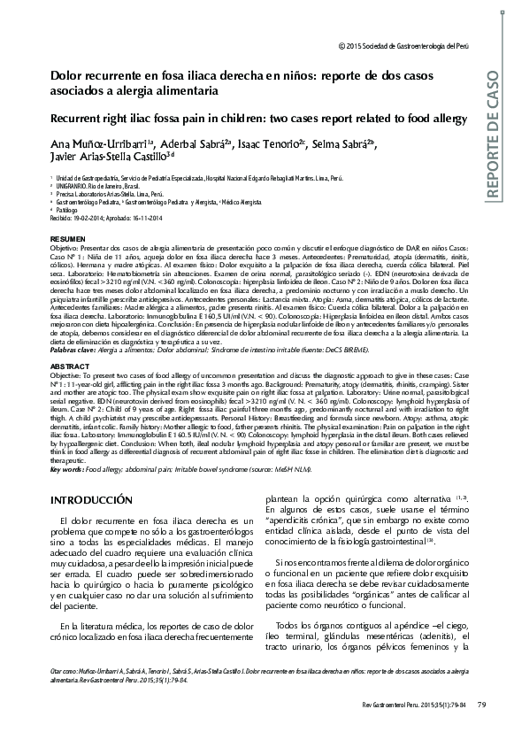 (PDF) [Recurrent right iliac fossa pain in children: two cases report ...