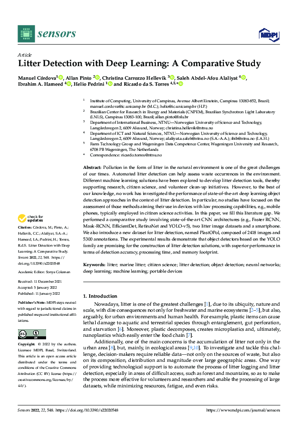 (PDF) Litter Detection with Deep Learning: A Comparative Study