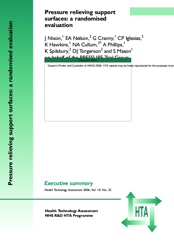 (PDF) Pressure relieving support surfaces: a randomised evaluation ...
