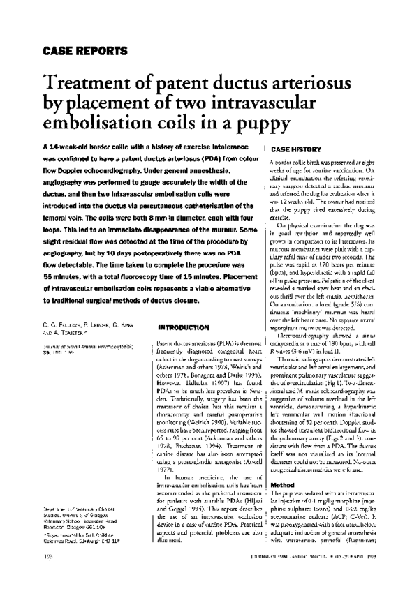 (PDF) Treatment of patent ductus arteriosus by placement of two ...