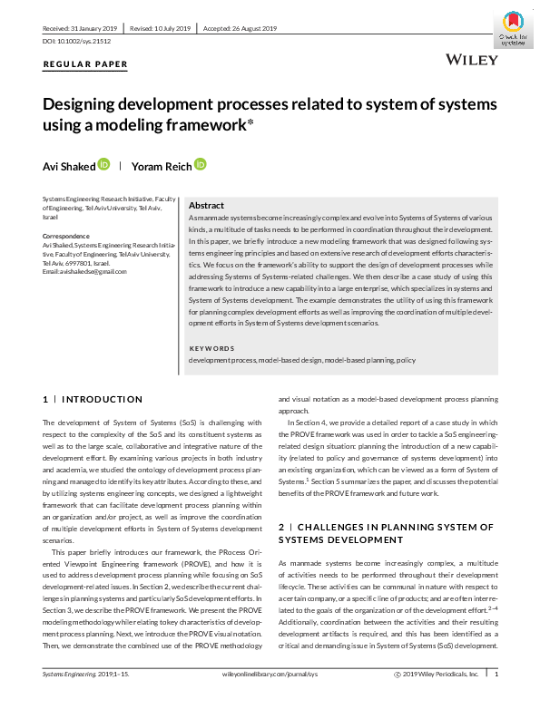 (PDF) Designing development processes related to system of systems ...