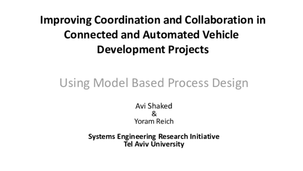 (PDF) Improving Coordination and Collaboration in Connected and Automated Vehicle Development ...