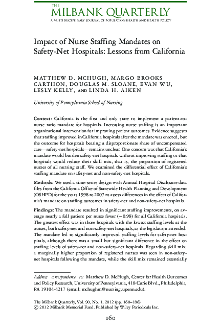 (PDF) Impact of Nurse Staffing Mandates on Safety-Net Hospitals ...