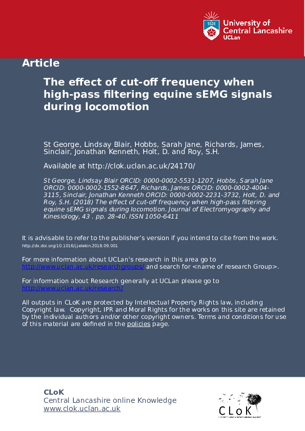 (PDF) The effect of cut-off frequency when high-pass filtering equine ...