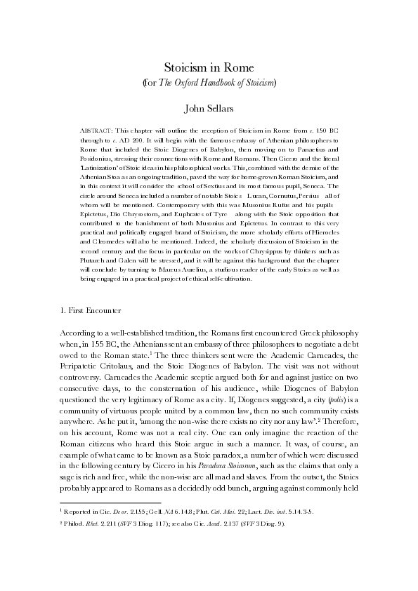 (PDF) Stoicism in Rome