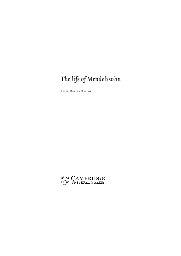 (PDF) The life of Mendelssohn