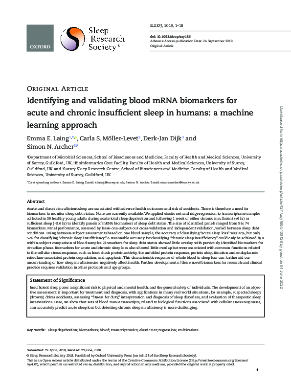 (PDF) Identifying and validating blood mRNA biomarkers for acute and ...