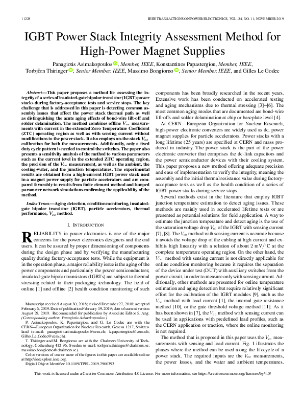 (PDF) IGBT Power Stack Integrity Assessment Method for High-Power ...
