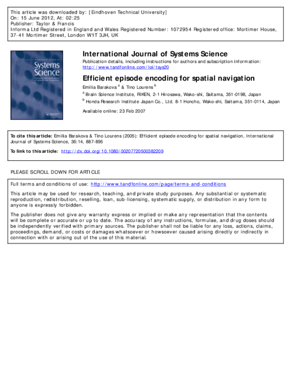 (PDF) Efficient Encoding for Spatial Navigation Episodes