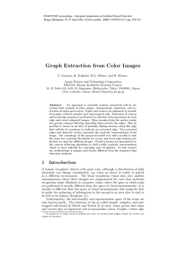 (PDF) Automatic graph extraction from color images