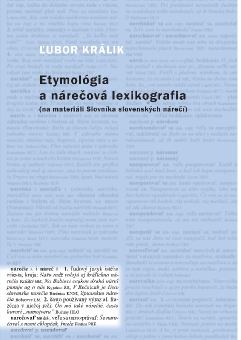 (PDF) Etymológia a nárečová lexikografia (na materiáli Slovníka ...