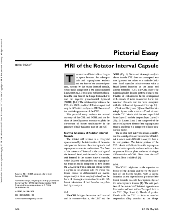 (PDF) MRI of the Rotator Interval Capsule
