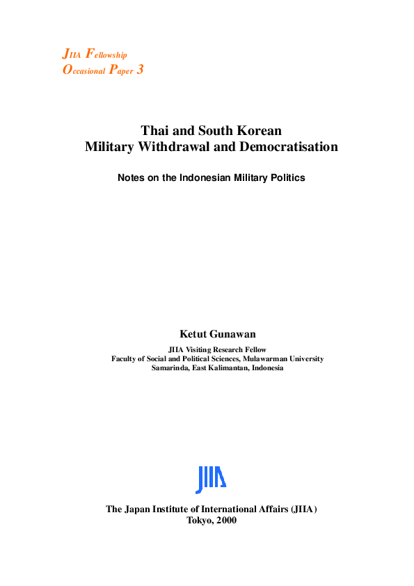 (PDF) Thai and South Korean Military Withdrawal and Democratisation ...