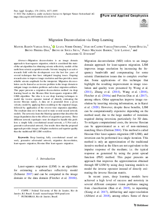 (PDF) Migration Deconvolution via Deep Learning