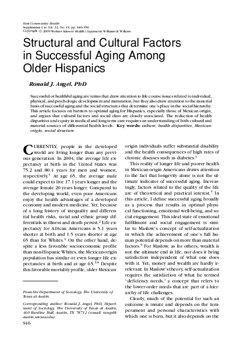 (PDF) Structural and Cultural Factors in Successful Aging Among Older ...