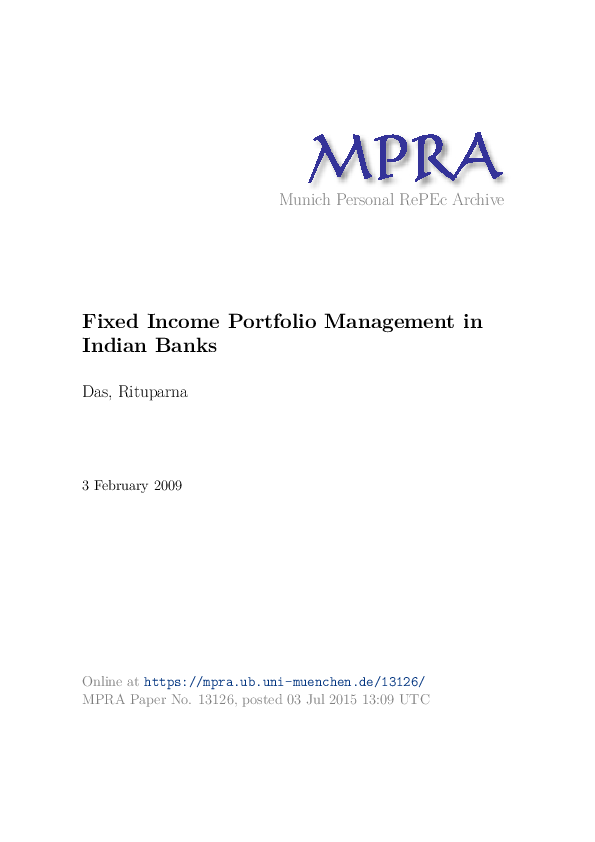 (PDF) Fundamentals of Fixed Income Portfolio Management