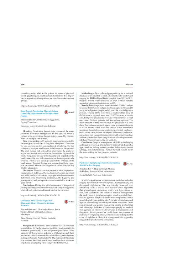 (PDF) Case Report: Penetrating Thoracic Injury Caused by Impalement on ...