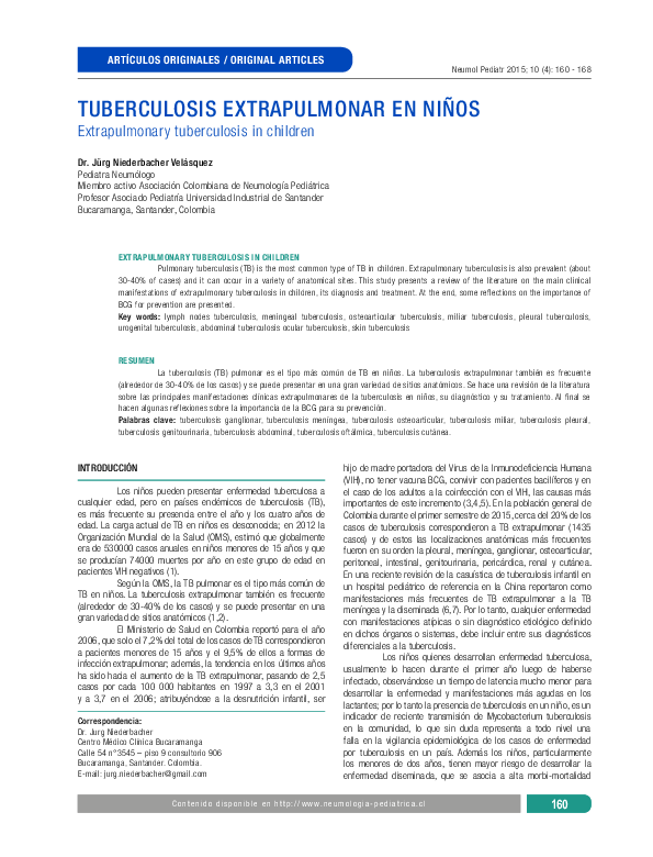 (PDF) Tuberculosis Extrapulmonar en Niños