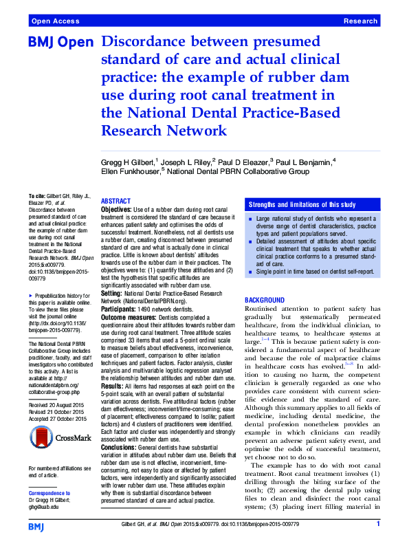 (PDF) Discordance between presumed standard of care and actual clinical ...