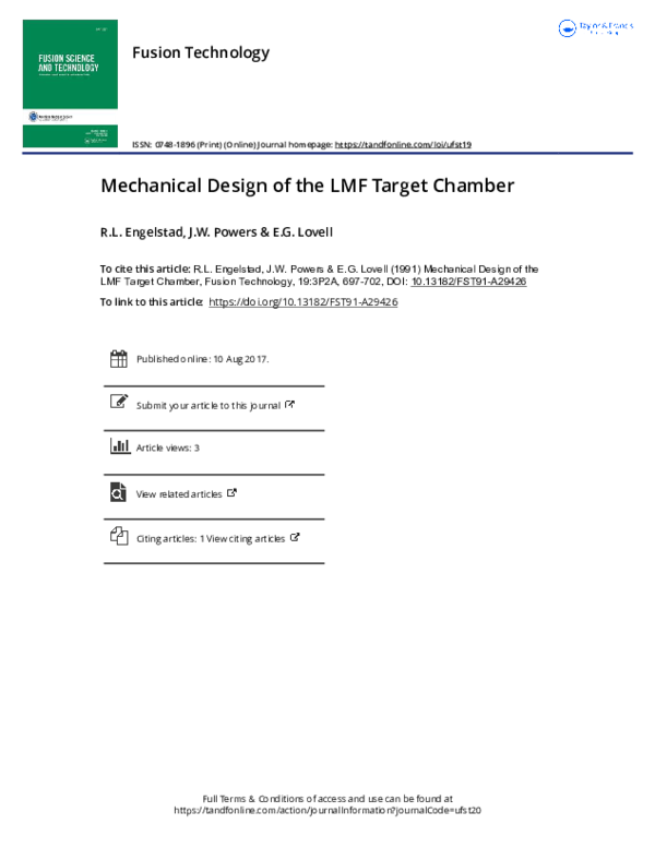 (PDF) Mechanical Design of the LMF Target Chamber