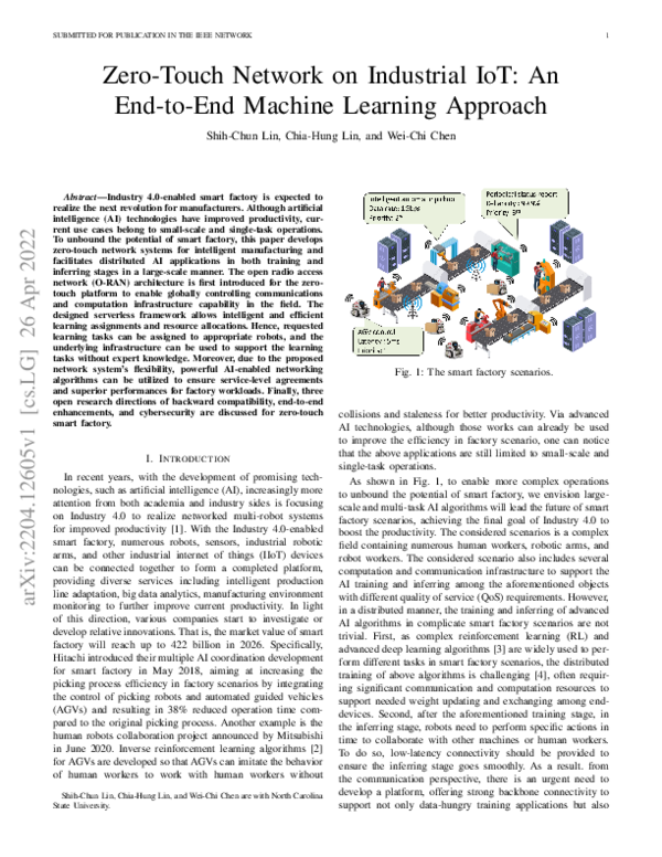 (PDF) Zero-Touch Network on Industrial IoT: An End-to-End Machine Learning Approach