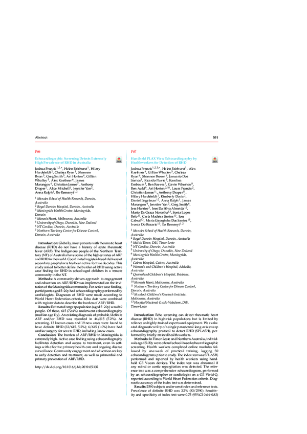 (PDF) Handheld PLAX View Echocardiography by Healthworkers for ...