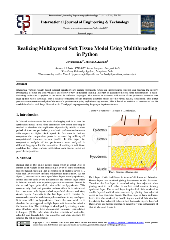 (PDF) Realizing Multilayered Soft Tissue Model Using Multithreading in Python