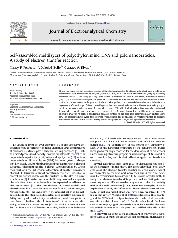 (PDF) Self-assembled multilayers of polyethylenimine, DNA and gold ...