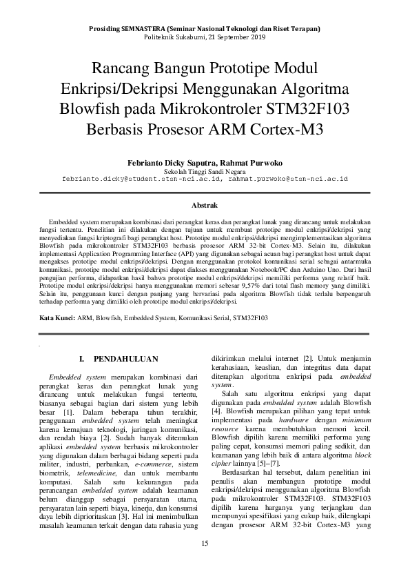 (PDF) Rancang Bangun Prototipe Modul Enkripsi/Dekripsi Menggunakan Algoritma Blowfish pada ...