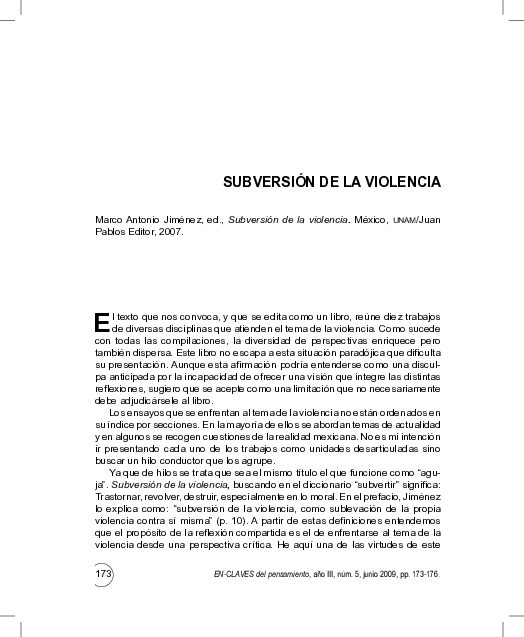 (PDF) Subversión de la violencia
