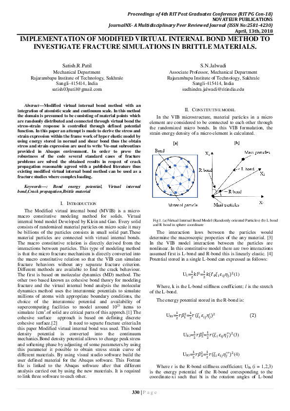 (PDF) Implementation of Modified Virtual Internal Bond Method to ...
