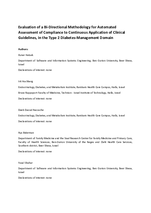 (PDF) Evaluation of a Bi-Directional Methodology for Automated Assessment of Compliance to ...