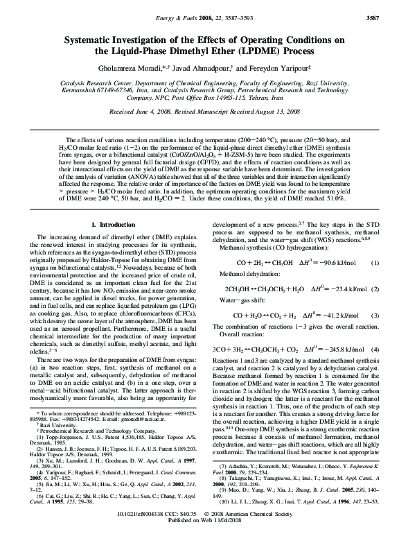 (PDF) Systematic Investigation of the Effects of Operating Conditions on the Liquid-Phase ...