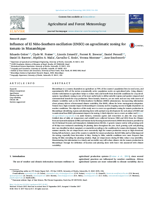 (PDF) Influence of El Niño Southern Oscillation (ENSO) phenomena on ...