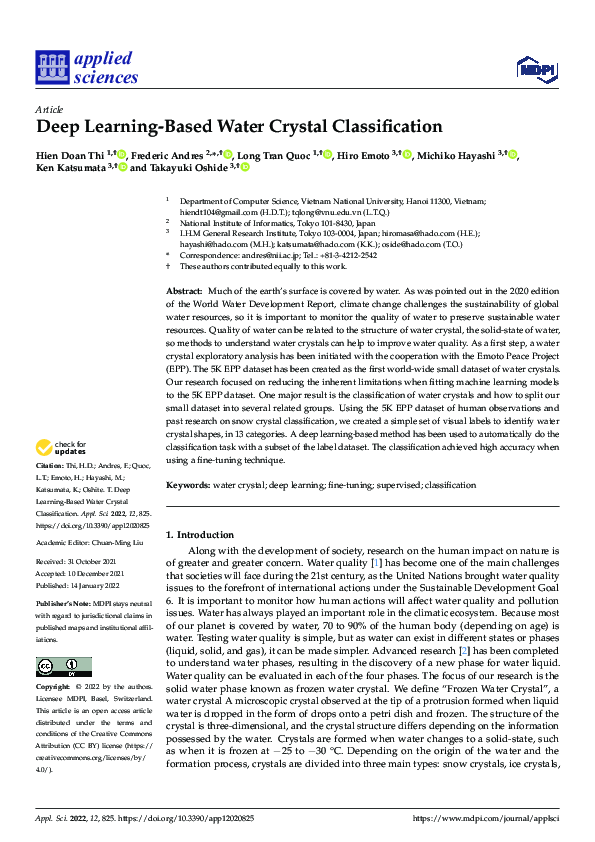 (PDF) Deep Learning-Based Water Crystal Classification