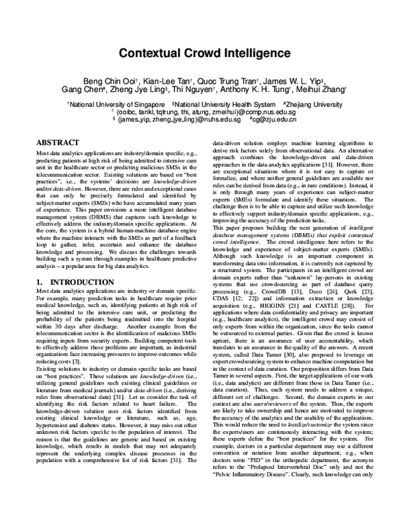 (PDF) Contextual crowd intelligence