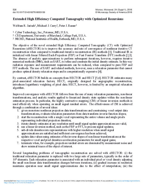 (PDF) Extended High Efficiency Computed Tomography with Optimized ...